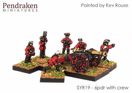 Pendraken 10mm Seven Years War Russian 6pdr gun with crew