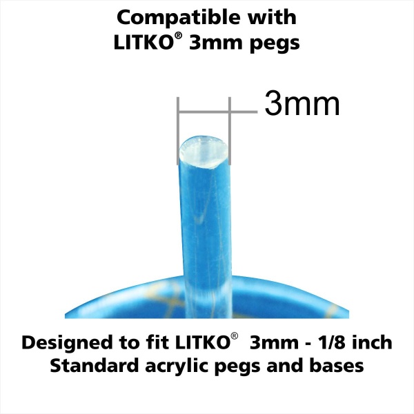 Flight Bases 44x67mm Round Corners Dual Arc etching 3mm hole Clear 5