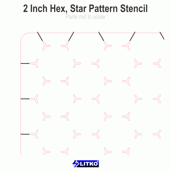 2& Hex Grid Stencil Star Pattern