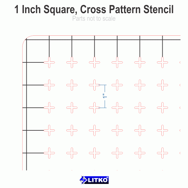 1& Square Grid Stencil Cross Pattern