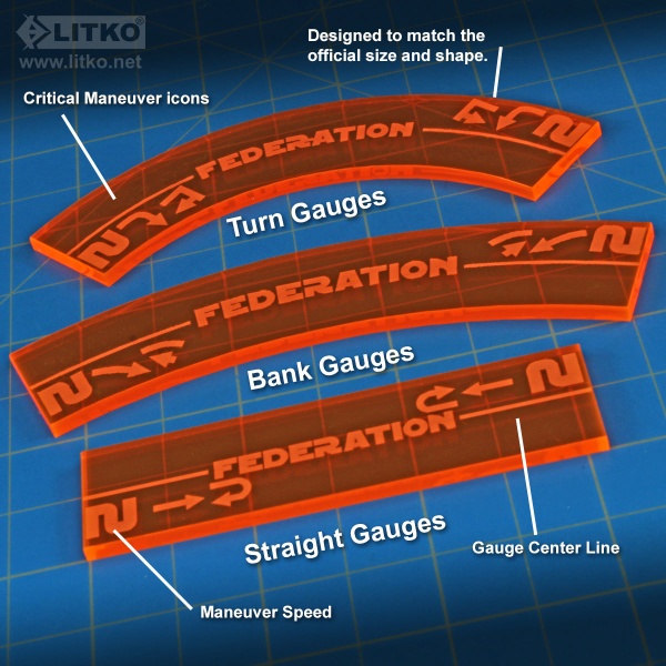 Space Fighter 2nd Ed Federation Maneuver Gauge Set Fluorescent Orange 11
