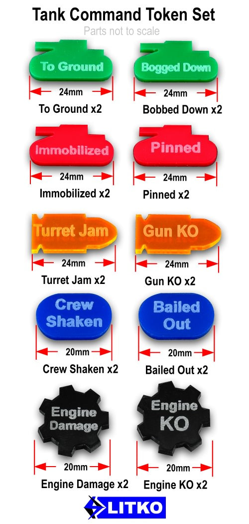 Tank Command Token Set Multi Colored 20