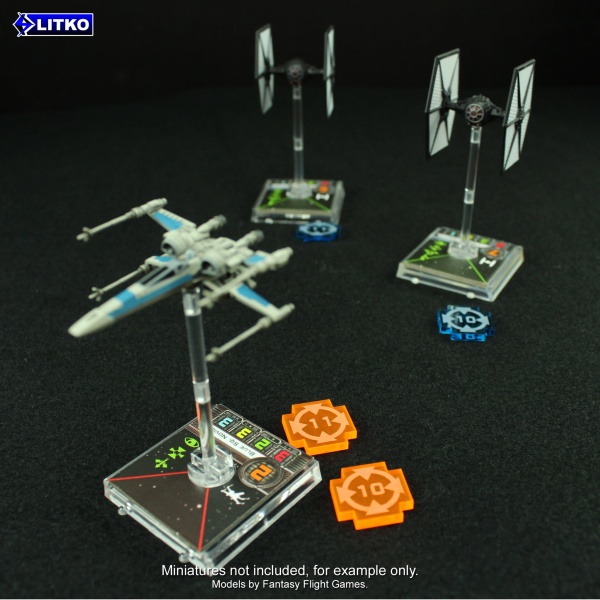 Space Fighter Target Lock Token Set 10-18 Fluorescent Blue & Orange 18