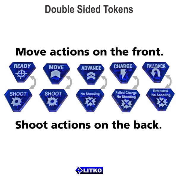 Combat Token Set WHKT Translucent Blue & Red 50