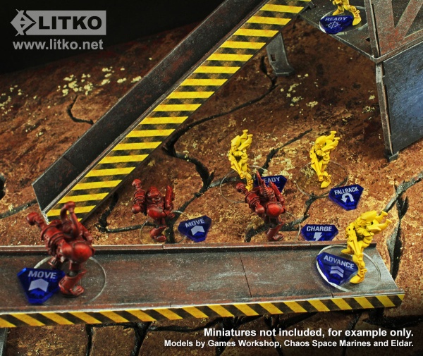 Combat Token Set WHKT Translucent Blue & Red 50