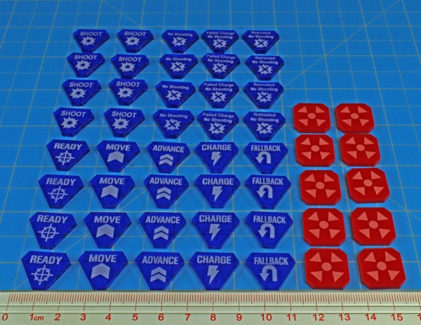 Combat Token Set WHKT Translucent Blue & Red 50