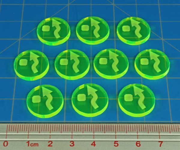 Space Fighter 2nd Ed Evade Tokens Fluorescent Green 10