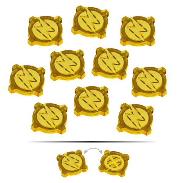Space Fighter 2nd Ed Double-Sided Charge Tokens Transparent Yellow 10