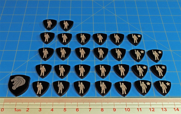 Red Player House & Force Tokens Dune Board Game Translucent Red 30