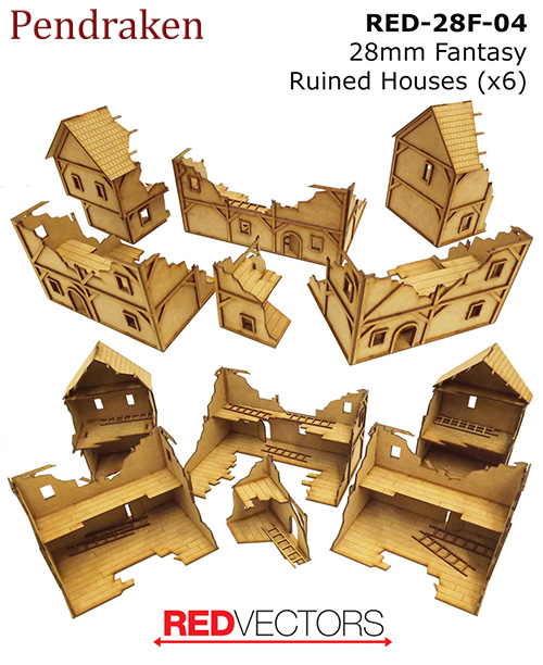 RED VECTORS MDF 28mm 3-Storey Houses