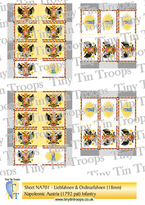 Tiny Tin Troops Flags Austrian 1 Sheet 1 18mm