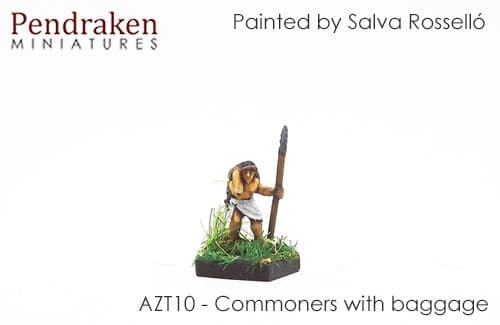 Pendraken 10mm Aztecs Commoners with baggage