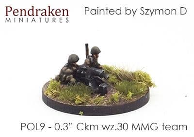 Pendraken 10mm WWII Polish 0.3" Ckm wz.30 MMG teams