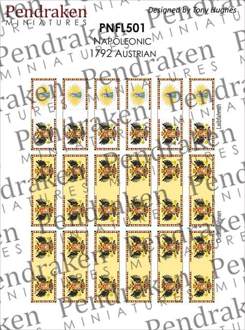 Pendraken 10mm Napoleonic Flags 1792 Austrian