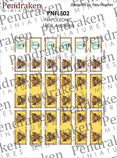 Pendraken 10mm Napoleonic Flags 1806 Austrian