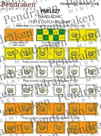Pendraken 10mm Napoleonic Flags 1815 Dutch-Belgian
