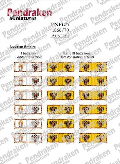 Pendraken 10mm 19th Century Flags 1860s Austrian flags