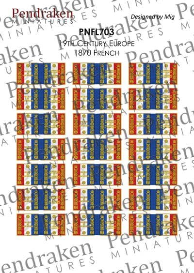 Pendraken 10mm 19th Century Flags 1870 French flags