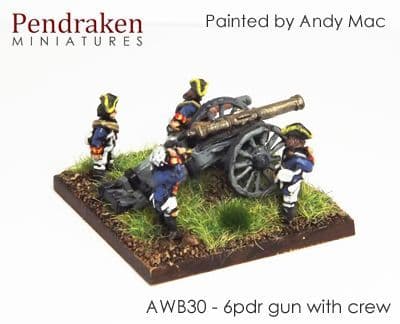 Pendraken 10mm AWI British 6pdr gun with crew