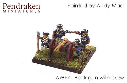 Pendraken 10mm AWI French 6pdr gun with crew