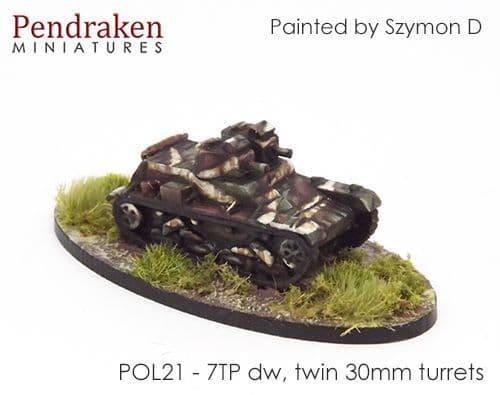 Pendraken 10mm WWII Polish 7TP dw, twin 30mm turrets