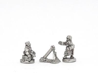 Pendraken 10mm WWII German 8cm GWR34 mortar with crew in winter equipment