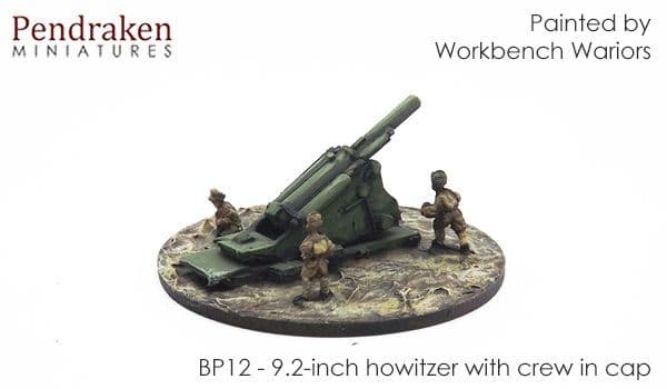 Pendraken 10mm WWI British 9.2-inch howitzer with crew in cap