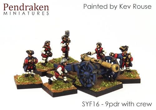 Pendraken 10mm Seven Years War French 9pdr gun with crew