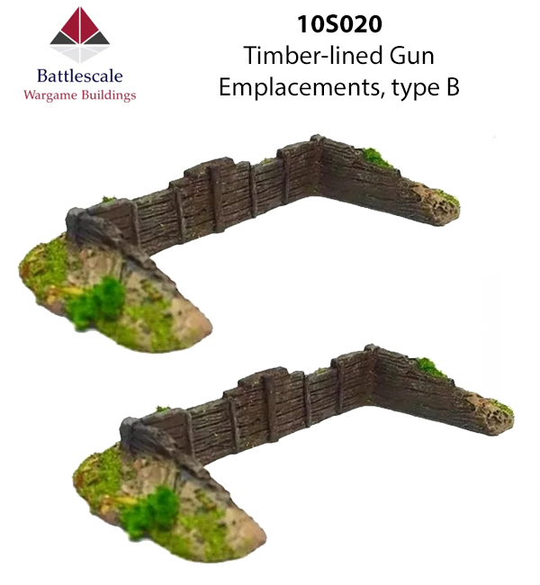 Battlescale 10mm Timber-lined Gun Emplacements, type B
