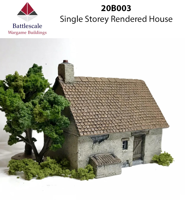 BATTLESCALE 20mm Single Storey Rendered House