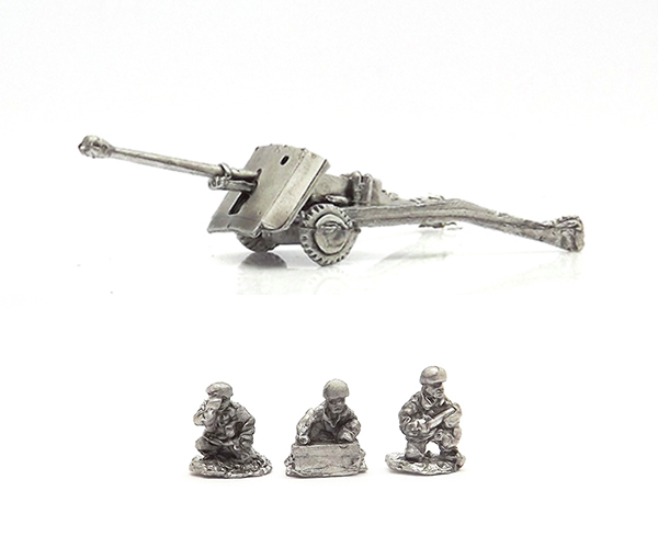 Pendraken 10mm WWII British 17-pdr QF AT gun with Airborne crew (1)