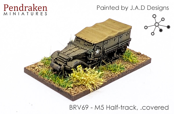 Pendraken 10mm WWII British M5 half-track, covered
