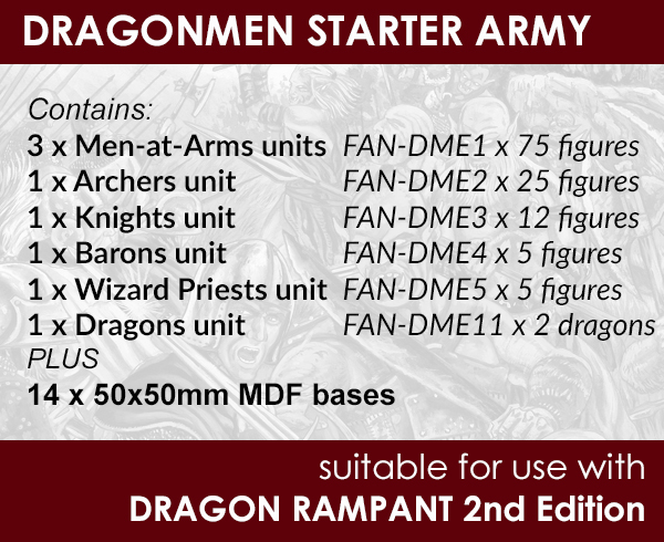 Pendraken 10mm-12mm FANTASY Dragon Rampant Dragonmen Starter Pack