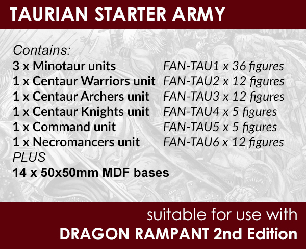Pendraken 10mm-12mm FANTASY Dragon Rampant Taurian Starter Pack