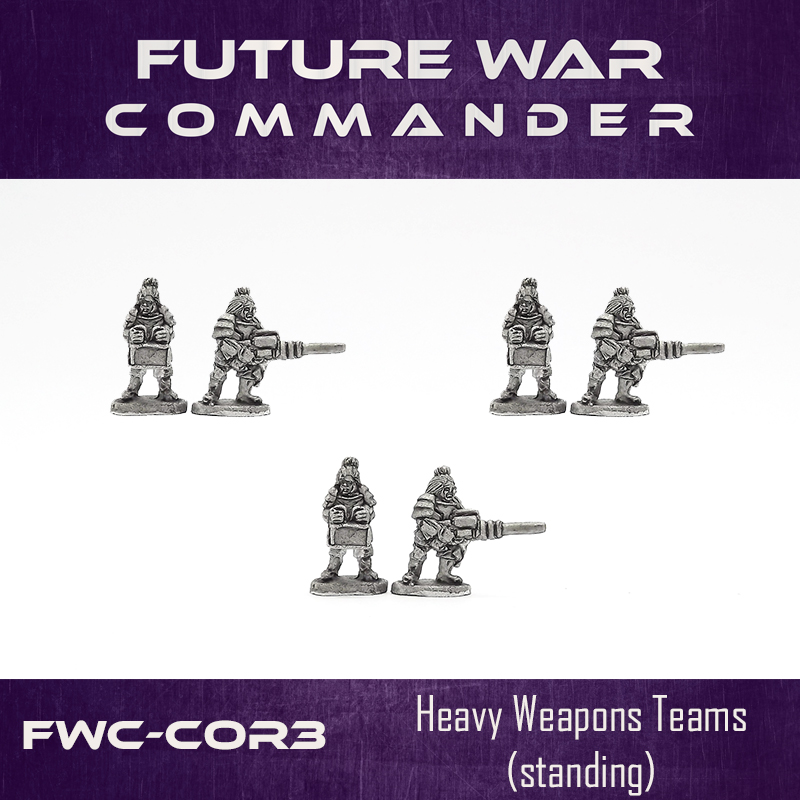 Pendraken 10mm SCI-FI Human Corporate Heavy weapons teams, standing