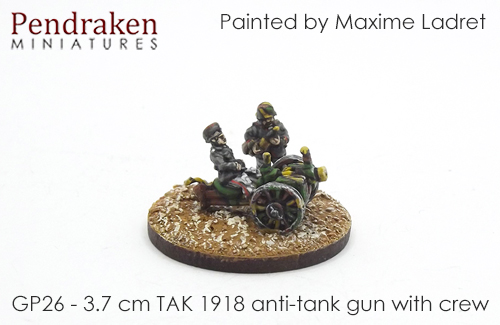 Pendraken 10mm WWI German 37mm Anti-tank gun and crew