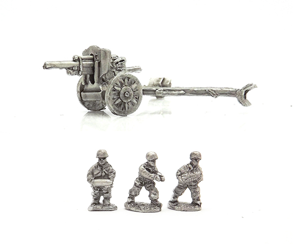 Pendraken 10mm WWII German 10.5cm leFH 18 field howitzer with Para crew (1)