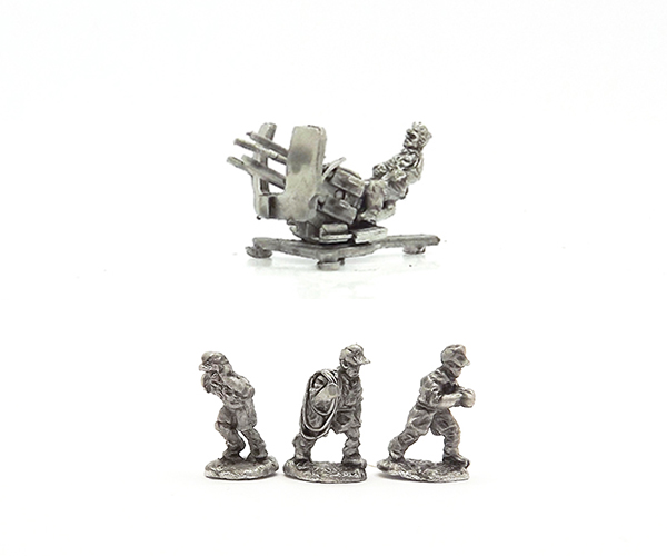 Pendraken 10mm WWII German 2cm Flak 38 Flakvierling AA gun with DAK ...