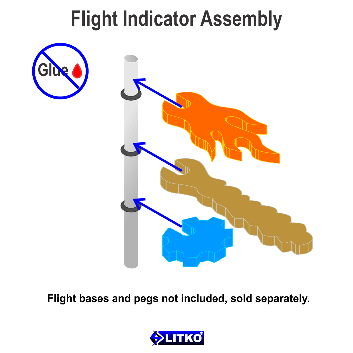 Standard Peg Flight Indicator Set Multi-Colored 15