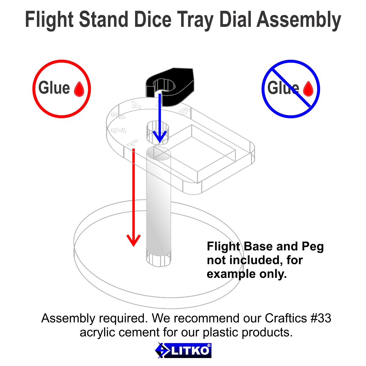 Heavy Duty Flight Stand Dial with Dice Tray for 12mm D6 5