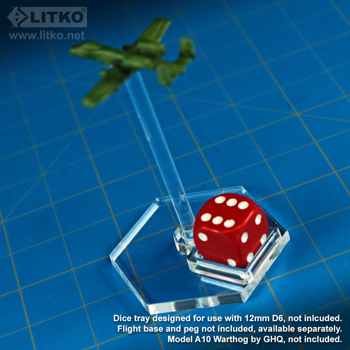 Flight Stand Dice Tray for 12mm D6 Clear 5