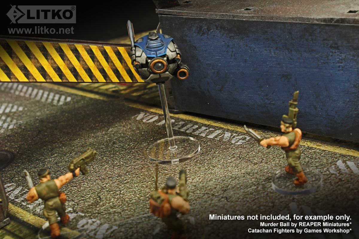 32mm Circle Flight Stands with 2& pegs 3mm Clear 10