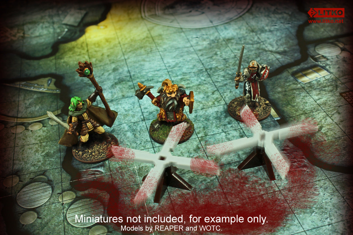 Fantasy RPG Spinning Blade Trap Markers Brown & Grey 2