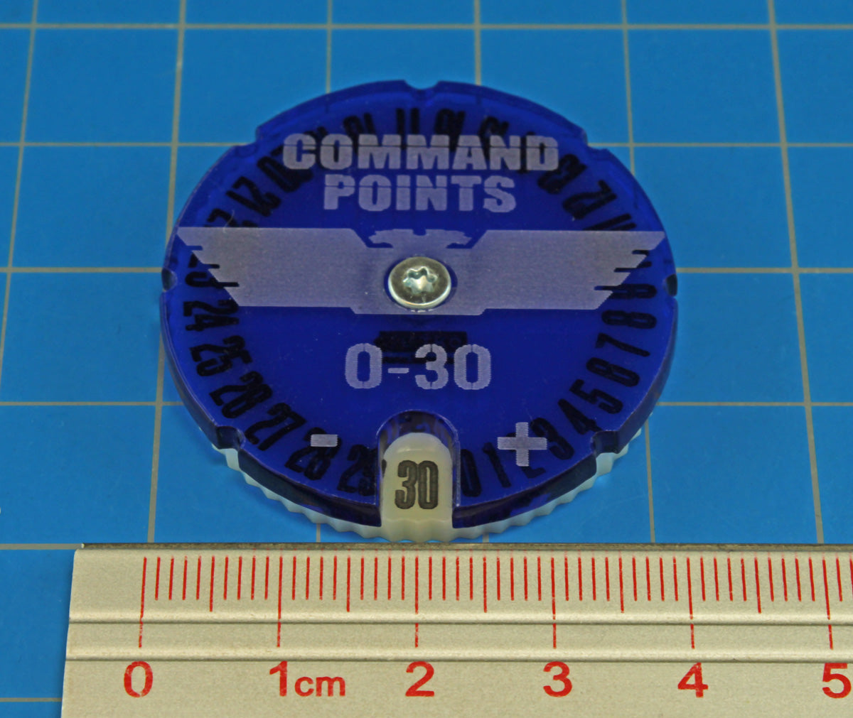 Command Points Dial 0-30 WHv9 Translucent Blue & Ivory