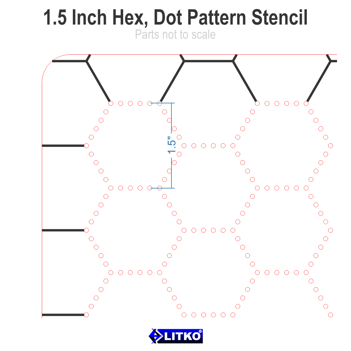 15& Hex Grid Stencil Dot Pattern