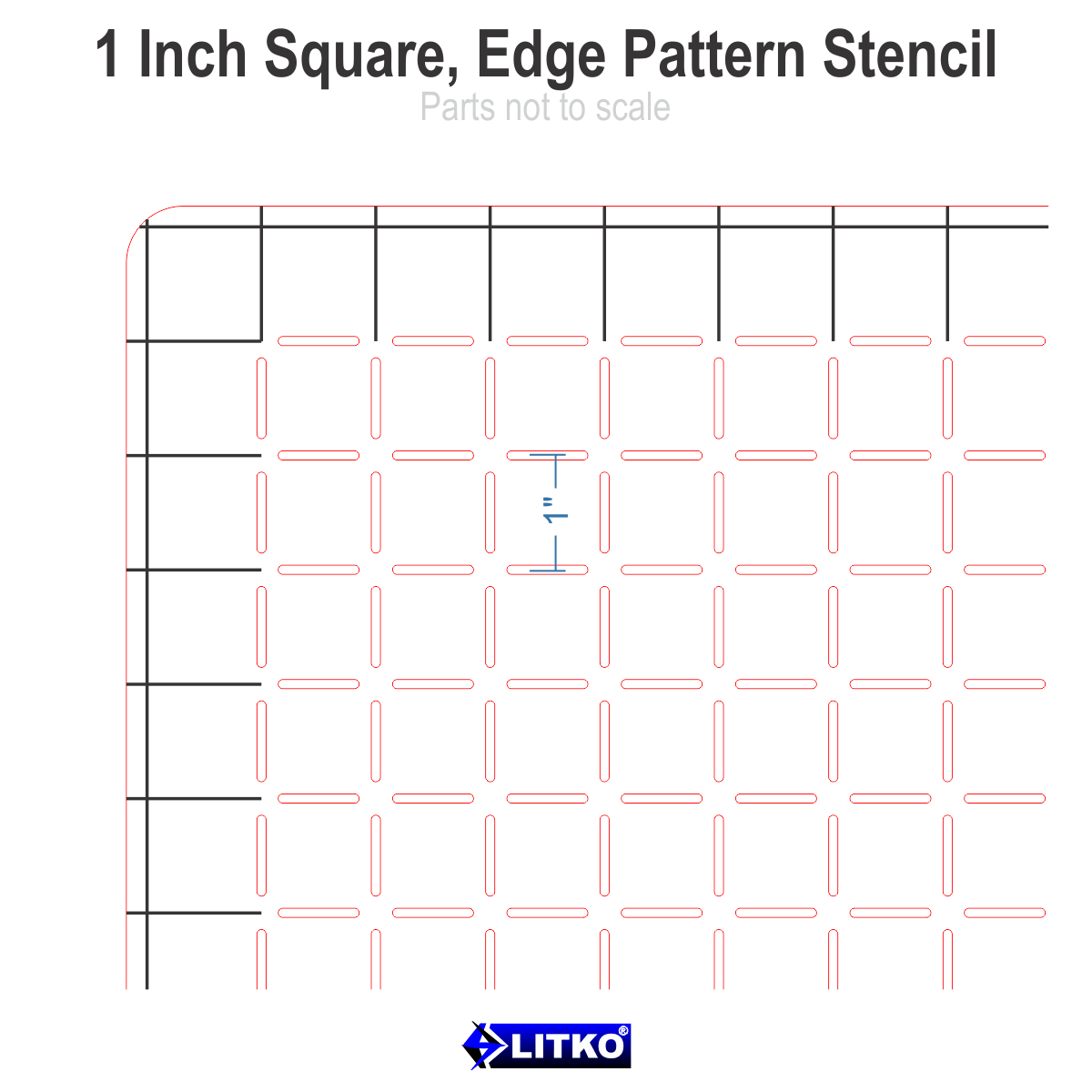 1& Square Grid Stencil Edge Pattern