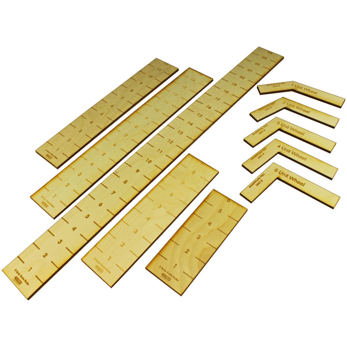 15mm Ruler & Wheel Gauge Set ARMATI 2nd Ed 3mm Plywood 10