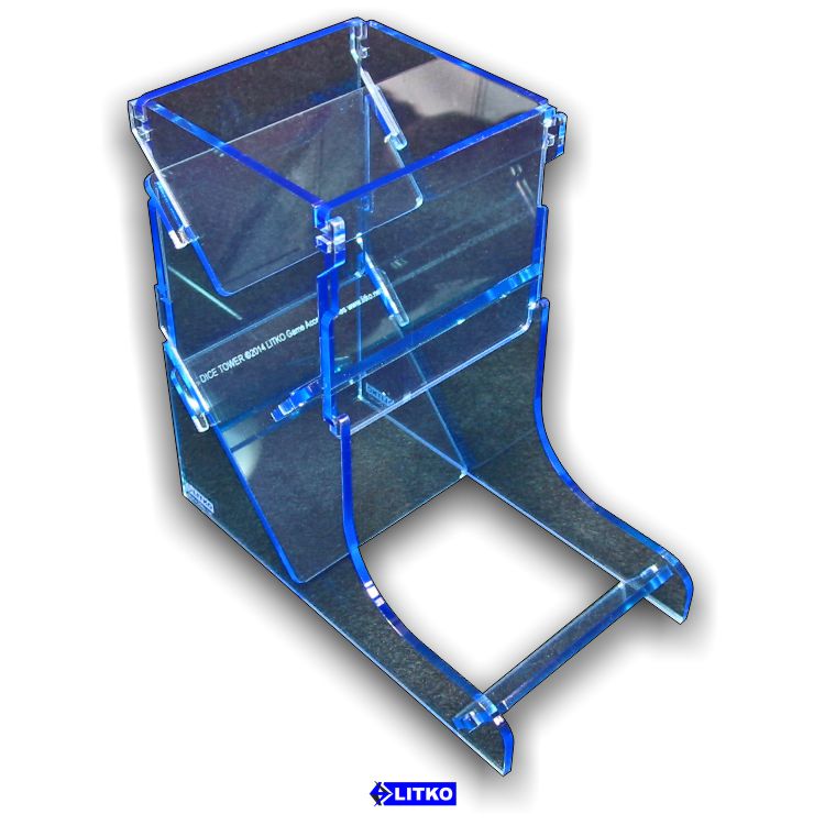Transparent Light Blue Dice Tower