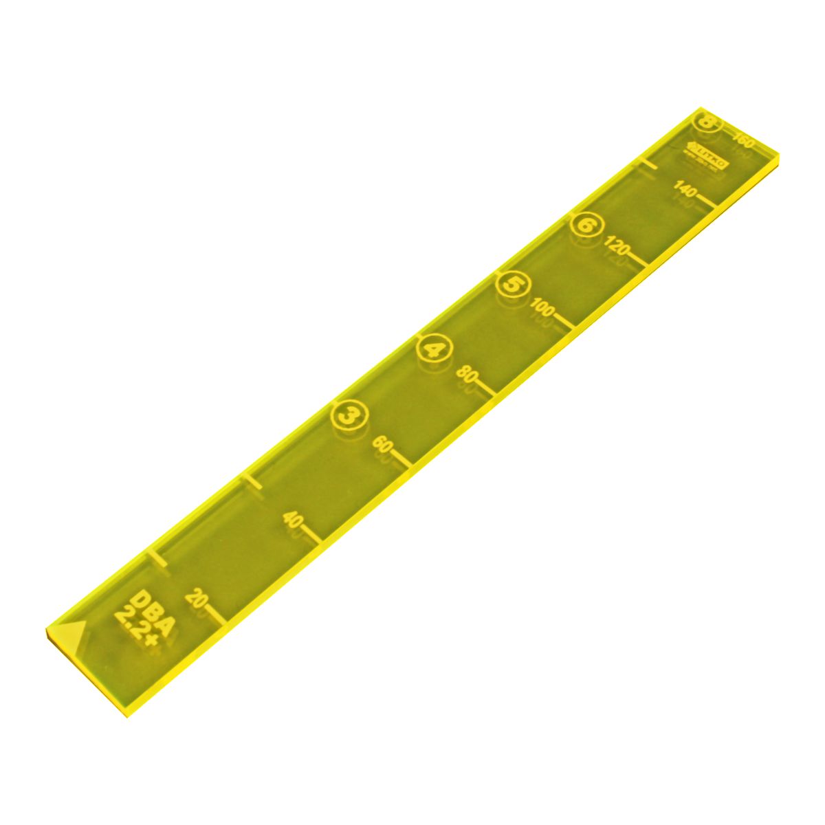 20mm MU Ruler DBA 22 Fluorescent Yellow