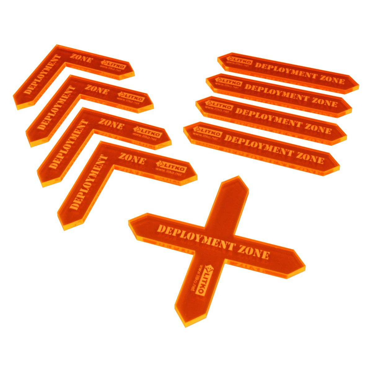 Deployment Zone Template Set Fluorescent Orange 9